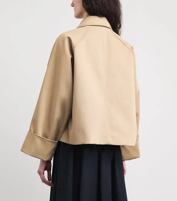 PATOU Cotton Twill Cropped Jacket - Beige