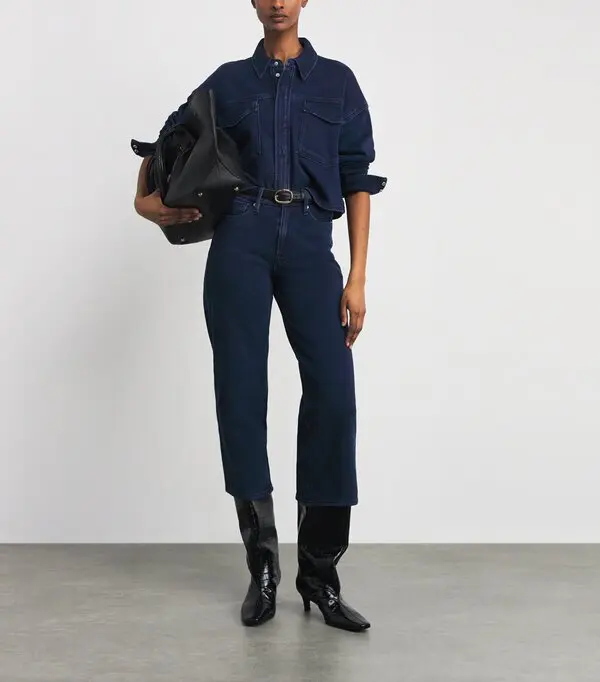 Good American Cropped Jeanius Palazzo Trousers