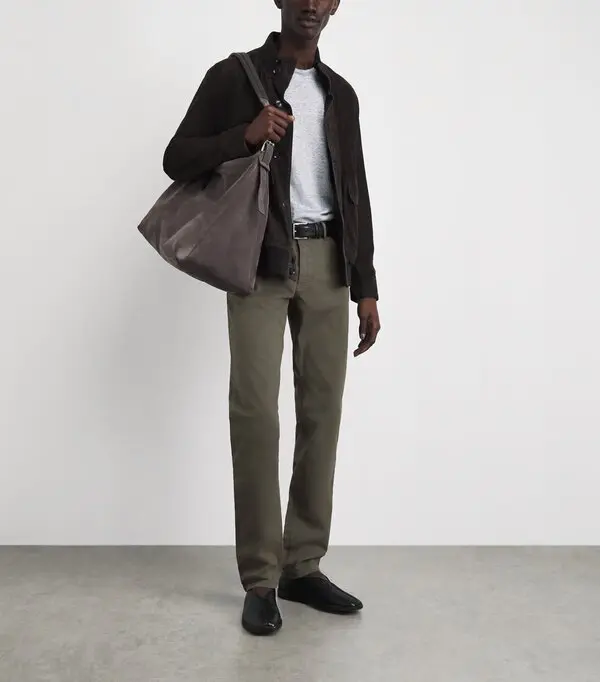 Brioni Stretch-cotton Straight Trousers