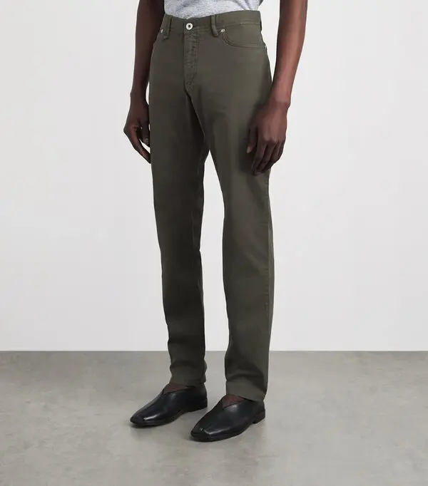 Brioni Stretch-cotton Straight Trousers