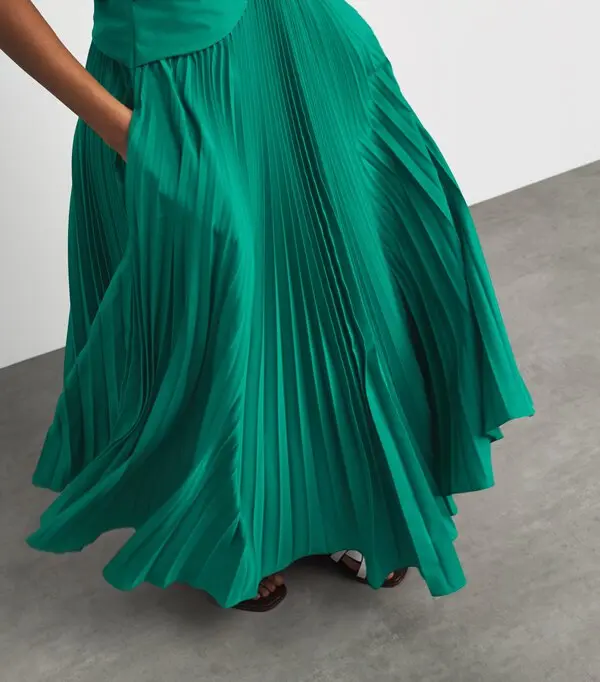 Simkhai Ruched Vivianne Midi Dress - Green