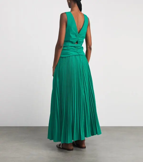 Simkhai Ruched Vivianne Midi Dress - Green
