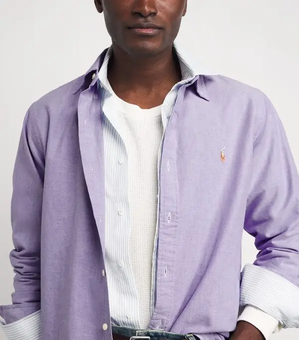 Polo Ralph Lauren Cotton Custom Fit Oxford Shirt - Purple