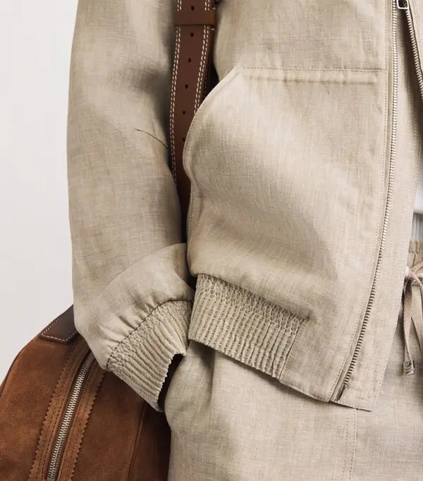 BRETT JOHNSON Linen Hooded Jacket - Beige