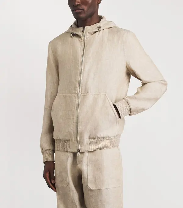 BRETT JOHNSON Linen Hooded Jacket - Beige