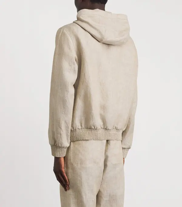 BRETT JOHNSON Linen Hooded Jacket - Beige