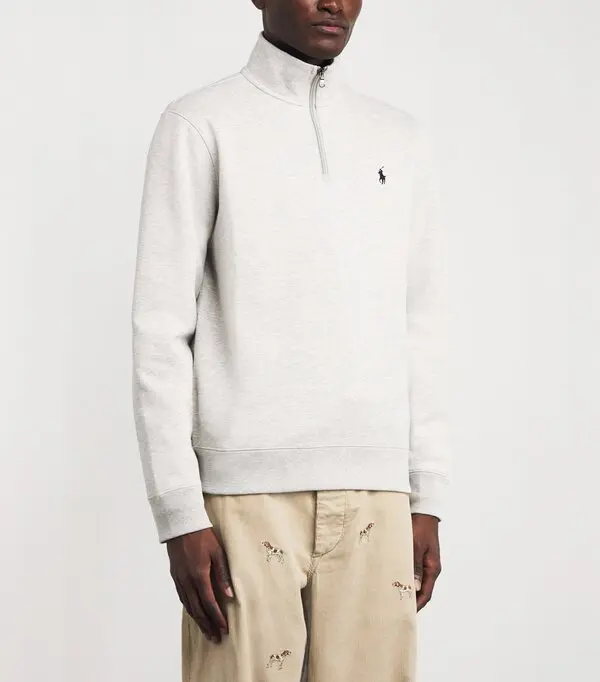 Polo Ralph Lauren Cotton-blend Quarter-zip Sweatshirt - Grey