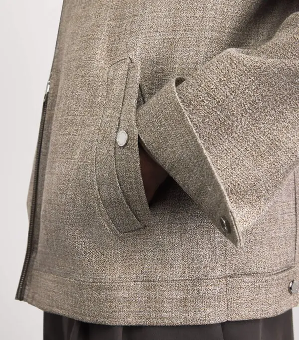 BRETT JOHNSON Wool-silk-linen Collar Jacket