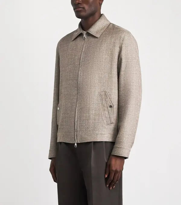 BRETT JOHNSON Wool-silk-linen Collar Jacket