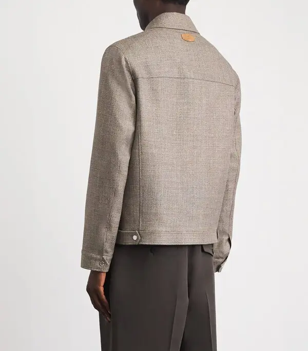BRETT JOHNSON Wool-silk-linen Collar Jacket
