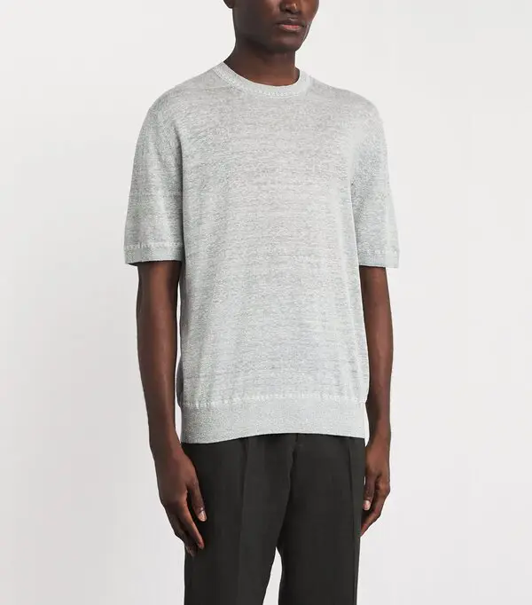 BRETT JOHNSON Linen-silk T-shirt