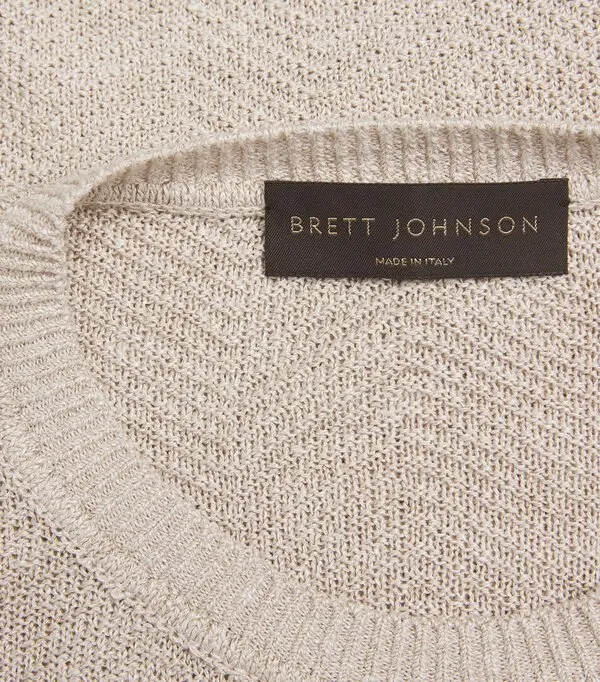 BRETT JOHNSON Linen-silk Herringbone T-shirt