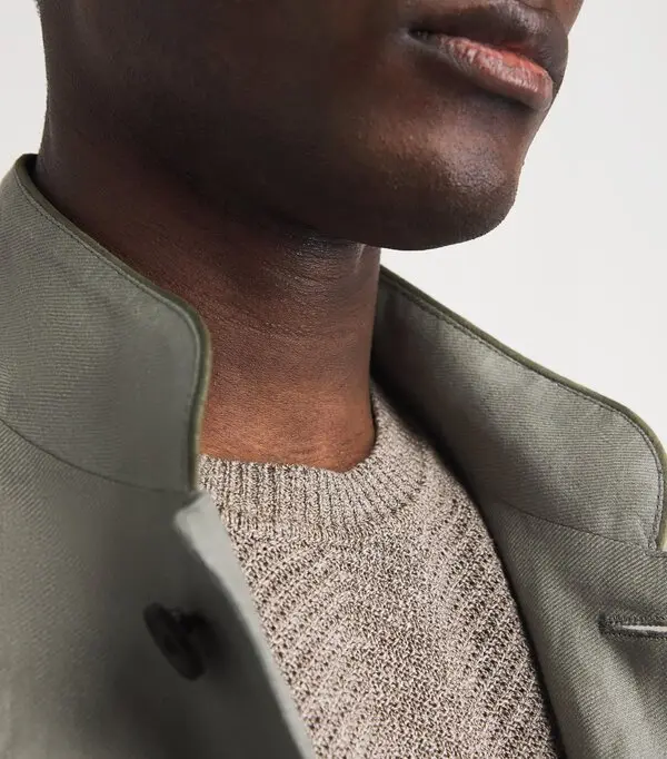 BRETT JOHNSON Linen-silk Herringbone Sweater