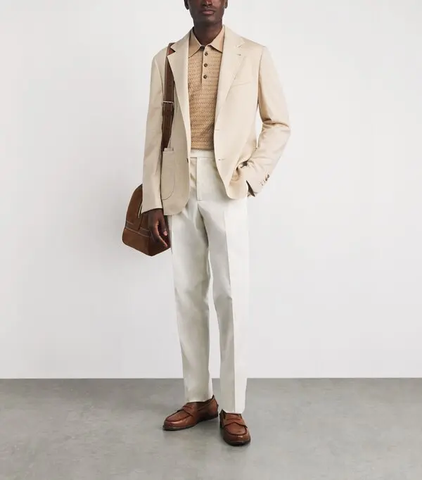 BRETT JOHNSON Virgin Wool-silk-linen Blazer