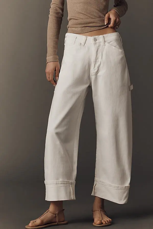 PILCRO Carpenter Barrel Jeans - Bright White