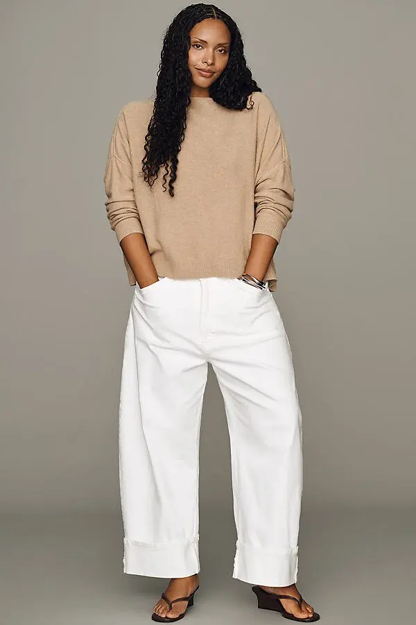 PILCRO Carpenter Barrel Jeans - Bright White