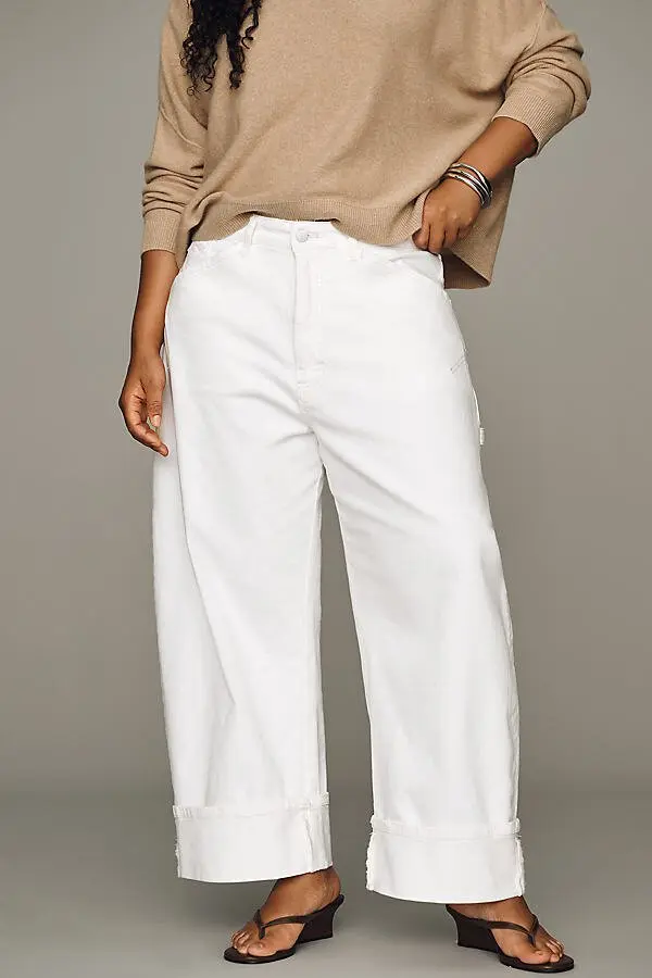PILCRO Carpenter Barrel Jeans - Bright White