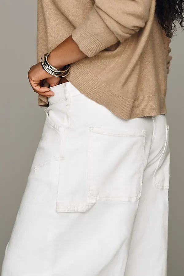 PILCRO Carpenter Barrel Jeans - Bright White