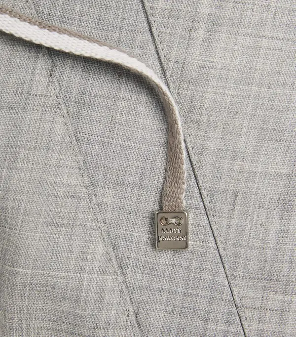 BRETT JOHNSON Wool-silk-linen Drawstring Trousers - Grey
