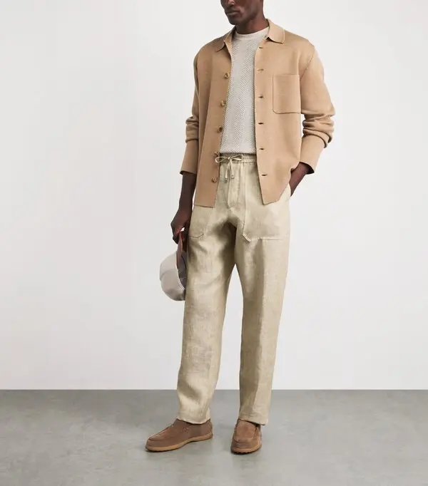 BRETT JOHNSON Linen Drawstring Trousers