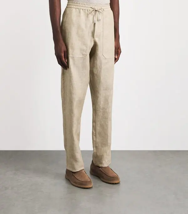 BRETT JOHNSON Linen Drawstring Trousers