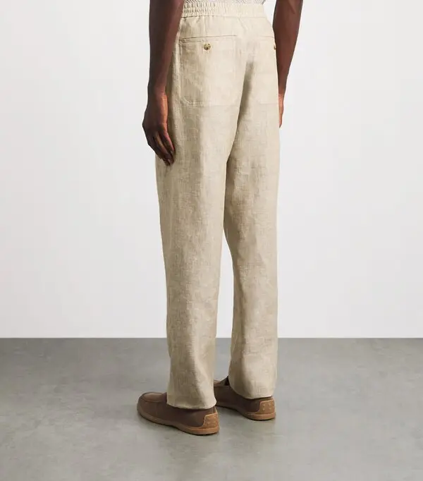 BRETT JOHNSON Linen Drawstring Trousers