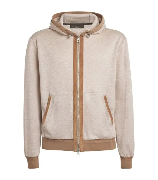 BRETT JOHNSON Linen-silk-cotton Hoodie - Beige