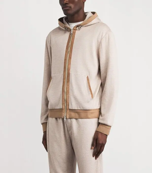 BRETT JOHNSON Linen-silk-cotton Hoodie
