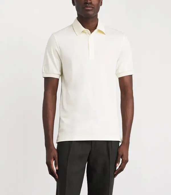 BRETT JOHNSON Cotton-silk Tipped Polo Shirt
