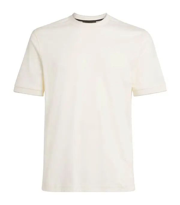BRETT JOHNSON Cotton-silk T-shirt - Ivory
