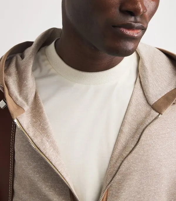 BRETT JOHNSON Cotton-silk T-shirt - Ivory