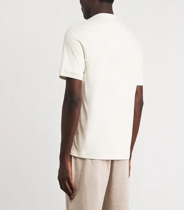 BRETT JOHNSON Cotton-silk T-shirt - Ivory