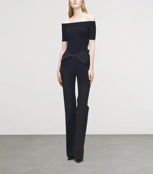 Alexander McQueen Wool Foldover-waist Trousers