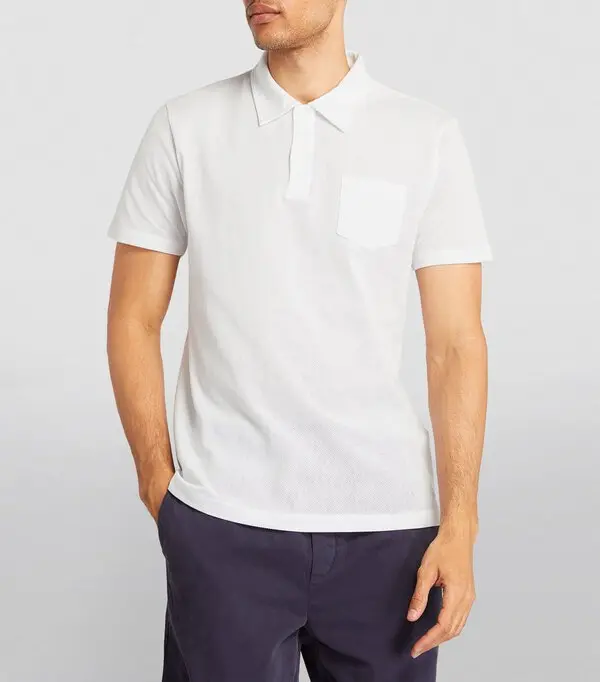 Sunspel Supima Cotton Riviera Polo Shirt - White