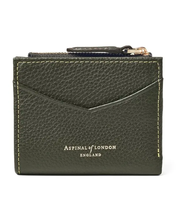 ASPINAL OF LONDON Leather Hudson Coin And Card Holder - Green