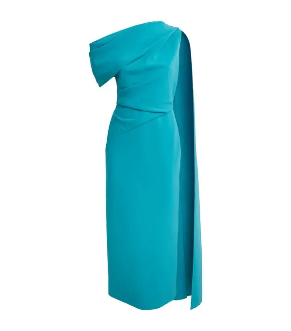 ROKSANDA Maite Draped Midi Dress - Blue
