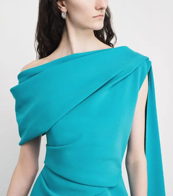 ROKSANDA Maite Draped Midi Dress - Blue