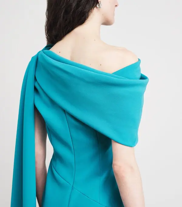 ROKSANDA Maite Draped Midi Dress - Blue