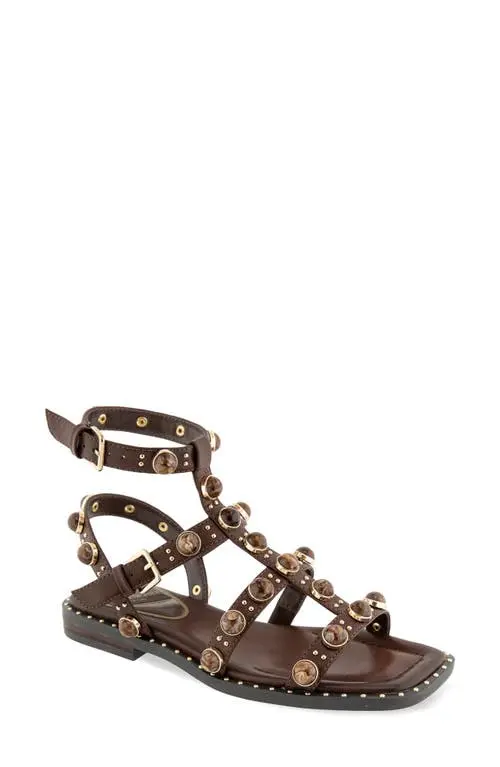 KENNETH COLE Ruby Stones Ankle Strap Sandal - Dark Brown