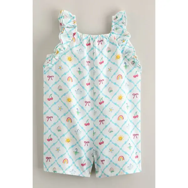 TUCKER + TATE Cotton Romper - Ivory Egret Diagonal Floral