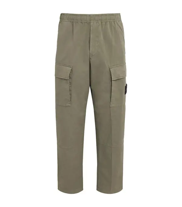 Stone Island Stretch Organic Cotton Cargo Trousers - Green