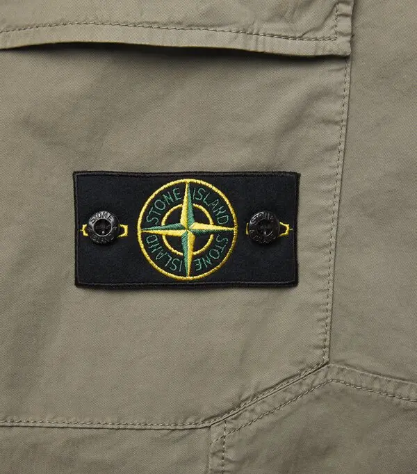 Stone Island Stretch Organic Cotton Cargo Trousers - Green