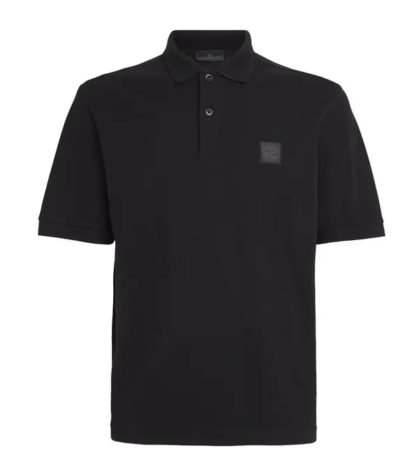 Stone Island Organic Cotton Ghost Polo Shirt - Black