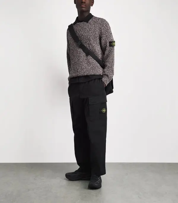 Stone Island Stretch Organic Cotton Cargo Trousers - Black