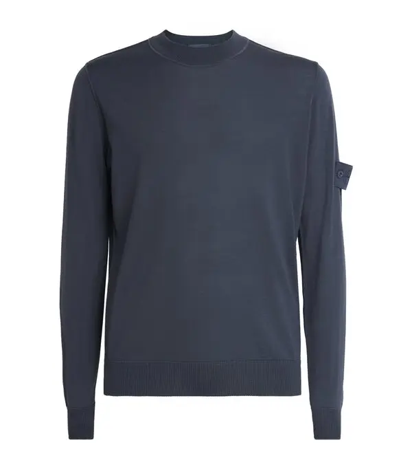 Stone Island Virgin Wool Ghost Sweater - Blue