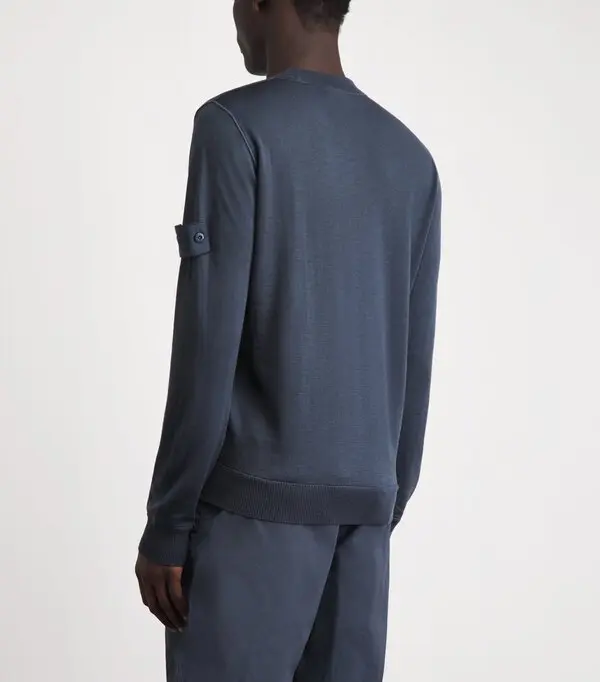Stone Island Virgin Wool Ghost Sweater - Blue