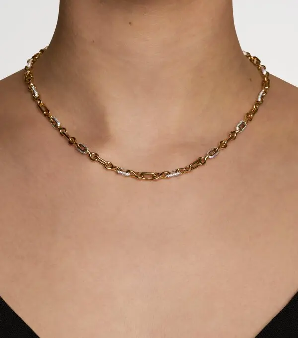 ASTRID & MIYU Pavé Chain Link Necklace