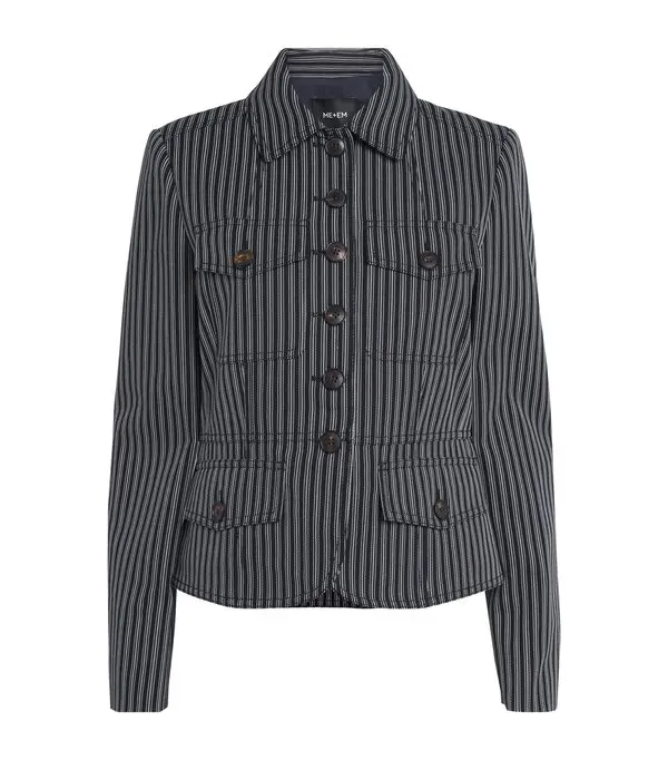 ME+EM Cotton Twill Striped Slim Jacket
