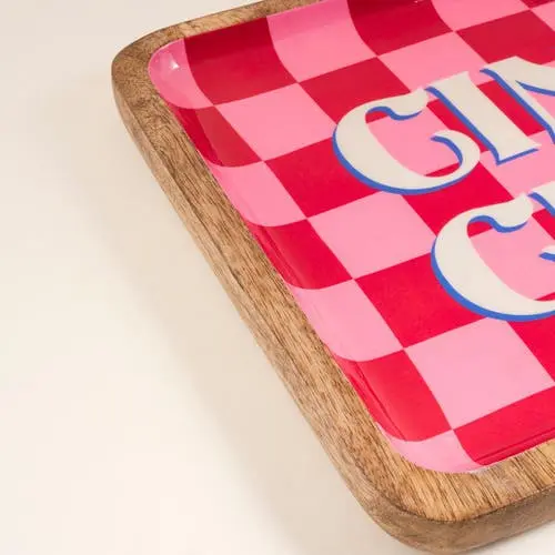 ZSA ZSA ZSU Lakri Mango Wood Tray 10x10