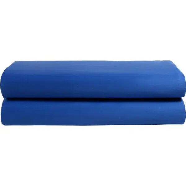 ZSA ZSA ZSU Solid Cotton Sateen 300 Thread Count Flat Sheet - Cobalt Blue